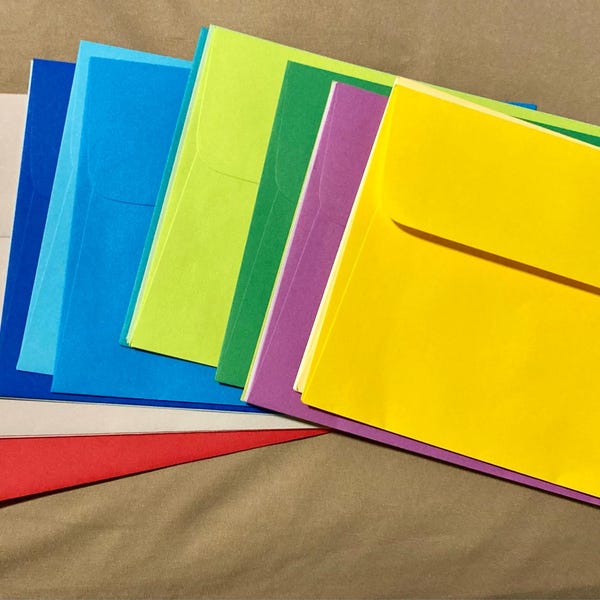 20 Multi-color Envelopes in A7, A6, A2 & A1 Sizes - - Etsy