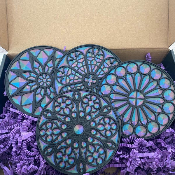 Cathedral Window Coasters - Etsy