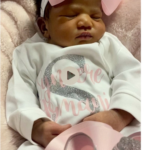 Baby Girl Outfit, Coming Home Outfit, Custom, Handmade, Personalized Newborn, Babyshower Gift ...