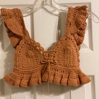Crochet PATTERN Pinnate Ruffle Bralette Baecrochett Boho - Etsy UK