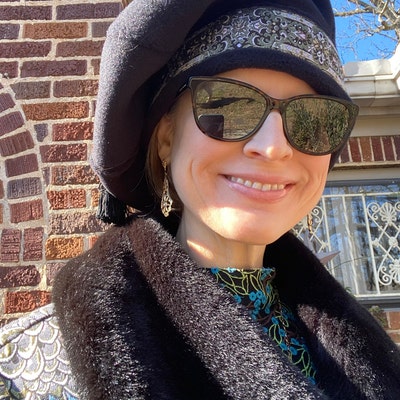 Oversize 13 Inch Black Polar Fleece Beret With Edwardian Trim Boho ...