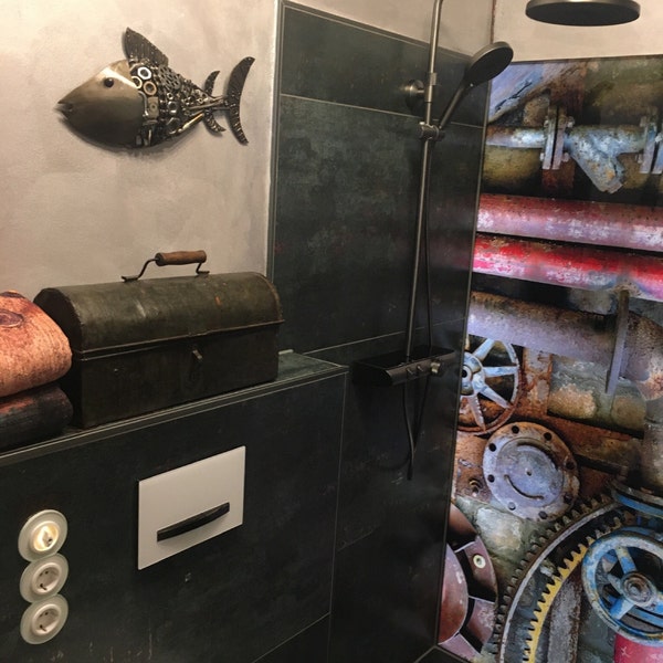 Metal Wine Bottle Holder Whimsical Man Sculpture Unique Bar Decor Fun ...