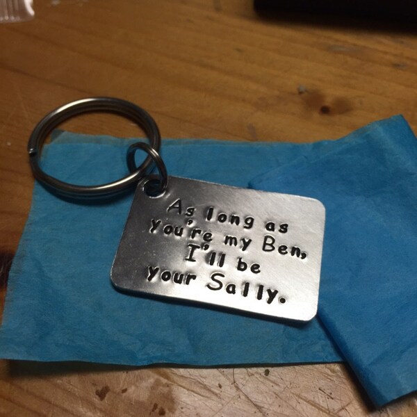 Hand Stamped Custom Message Keychain, Personalized Stainless Steel Key ...