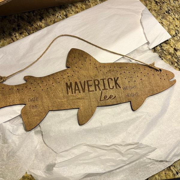 Rainbow Trout Nursery Sign - Fishing Nursery Sign - Fish Sign - Nature ...