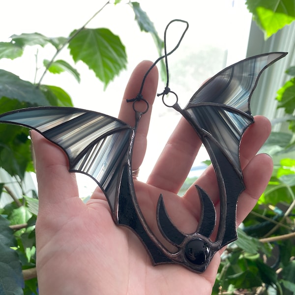 Halloween Bat Stained Glass Window Hangings Horror Decor Halloween Gift ...