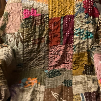 Bohemian Patchwork Quilt Kantha Quilt Handmade Vintage Quilts Boho King ...
