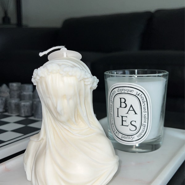 Large Veiled Lady Bust Candle/european Home Decoration/sculpture Candle ...