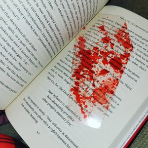 Blood Splatter Coffin Clear Bookmark Goth Gothic Halloween Horror ...