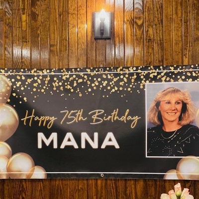 Custom Happy Birthday Banner Personalized Birthday Banner With Picture ...