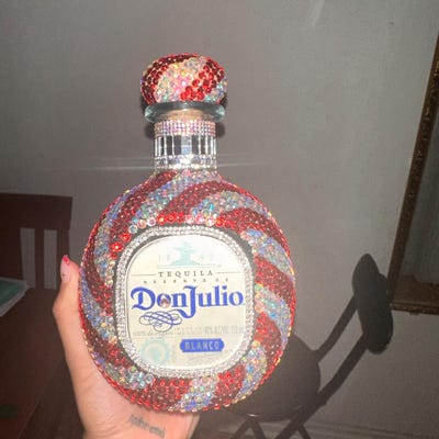 Custom Purple Bedazzled Tequila Bottle Decanter 750ml Bling Rhinestones ...