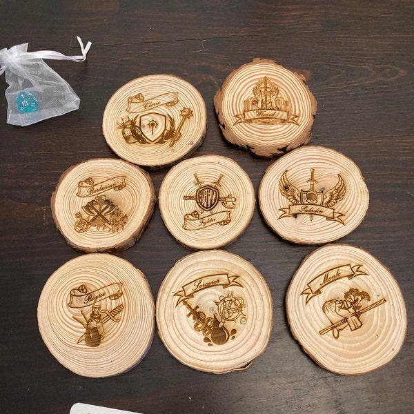 Dungeons and Dragons Log Coaster Set | Dnd Classes | Dad | Him | Nerdy ...