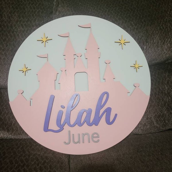 Custom Princess Castle Name Sign: Laser Cut Wood Nursery Decor - Etsy