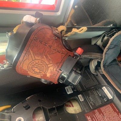 Personalized Firefighter SCBA Leather Mask Cover for MSA G1 Mask black ...