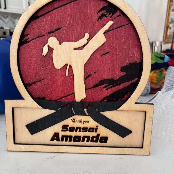 Sensei Thank You Gift Plaque - Personalized Karate Present - Female - Etsy