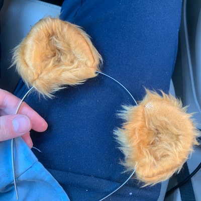 Cute Red Furry Wolf Fox Dog Neko Cat Black Paw Print Fingerless Gloves ...