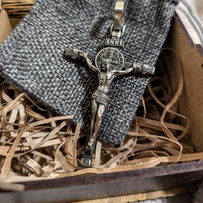 Personalized Silver Jesus Cross Necklace, Handmade Crucifixion of Jesus ...