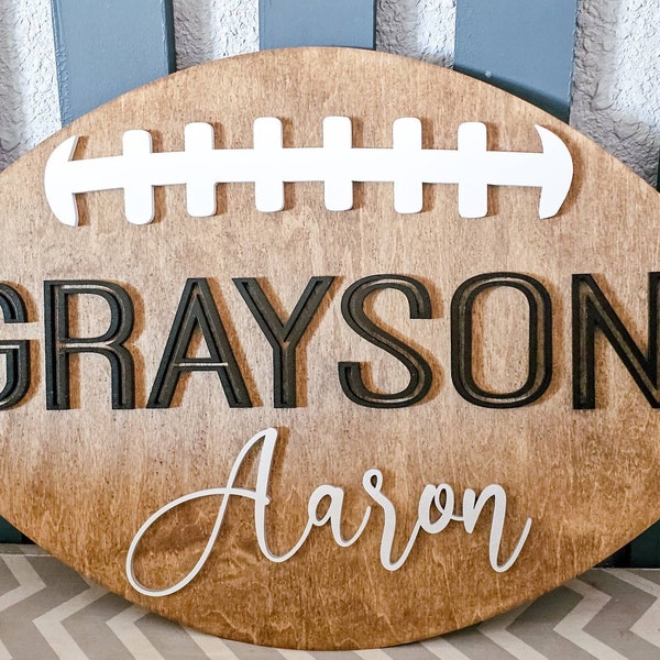 Football Nursery Name Sign| Nursery Sign| Football Themed Nursery ...
