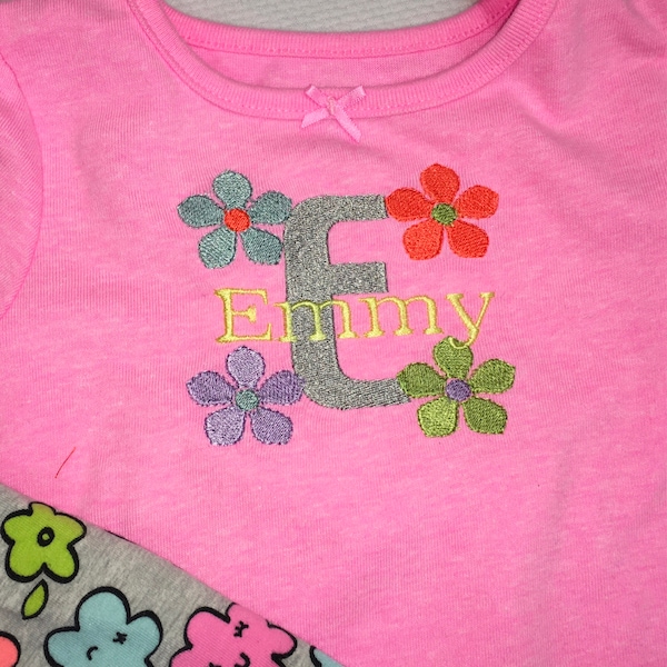 Flower Fancy Machine Embroidery Monogram Font Alphabet Design Set ...