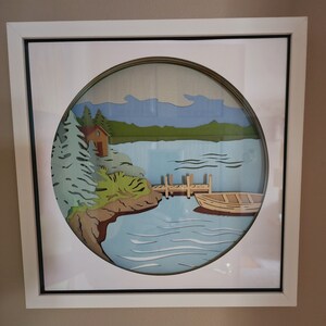 Lake Landscape Shadow Box SVG Template, 3D SVG Shadowbox, DIY Cabin ...