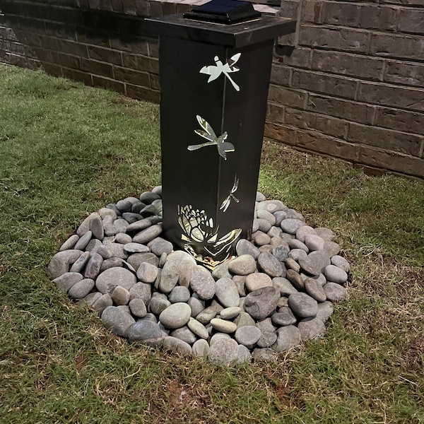 Custom Sized Garden Column W/solar Lighted Top -garden Pillar - Water ...