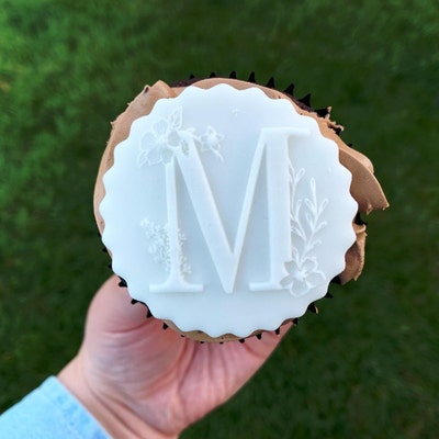 M Floral Letter Popup Embosser Cookie Biscuit Stamp Fondant Cake ...