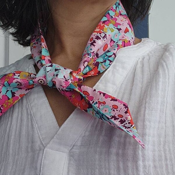 White Linen Blend Triangle Scarf Headband With Elastic Back, Boho ...