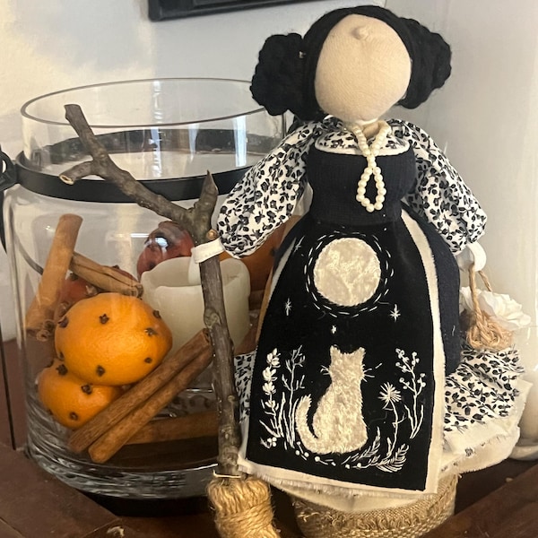 Pumpkin Baba Yaga With the Moon Handmade Ethnic Folk Traditional Doll ...