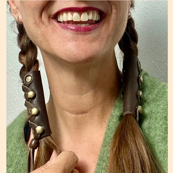 Leather Hair Wraps, Native American Style, Beaded Laces - Etsy