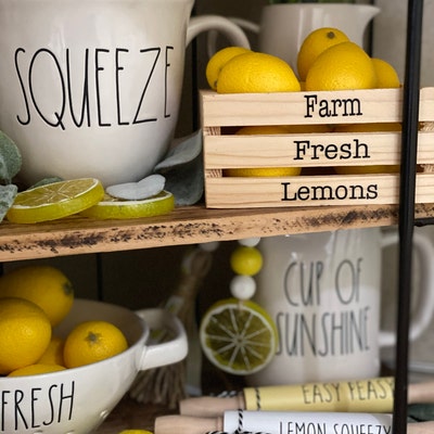 Lemon Wooden Crate-farm Fresh Lemonssummer Decor-lemon Decor-lemons ...