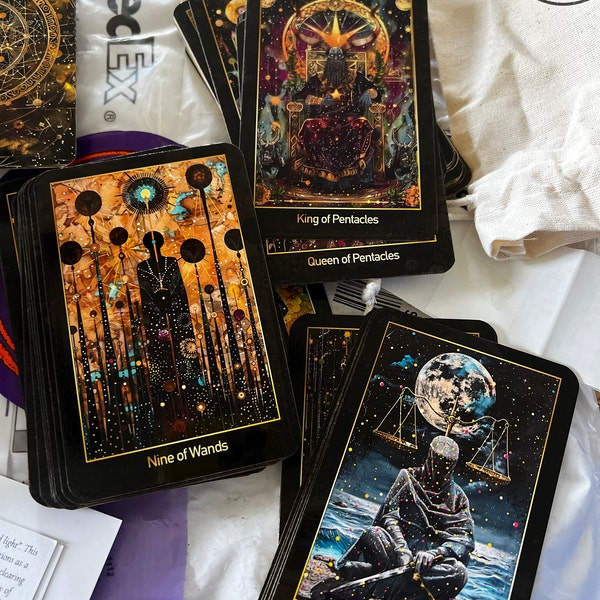 Ethereal Glow Tarot Deck With Guidebook, Unique Tarot Cards, 78 Tarot ...