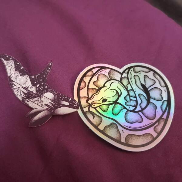 Holographic Snake Die Cut Vinyl Sticker Colorful Snake Sticker Python ...