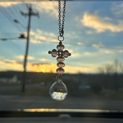 Pink Crystal Guardian Angel Car Rear View Mirror Accessories, Angel Car ...