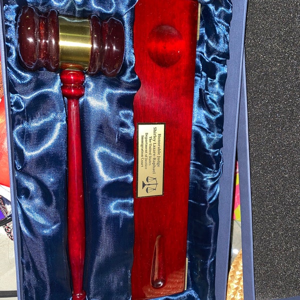 Gavel Stand With Gavel, Custom ENGRAVED, Rosewood Piano Wood, Gift Box ...