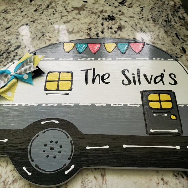 PERSONALIZED CAMPER Name SIGN Camping Plaque Family Names Teacher ...