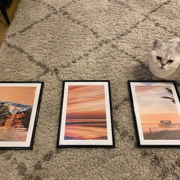 Aura Posters, Aura Prints, SET OF 3 UNFRAMED Gradient Wall Art ...
