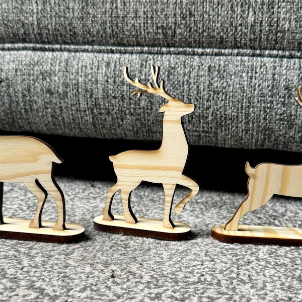 Winter Scene With Deer Landscape Multilayer Shadow Box Frame Wall Decor ...