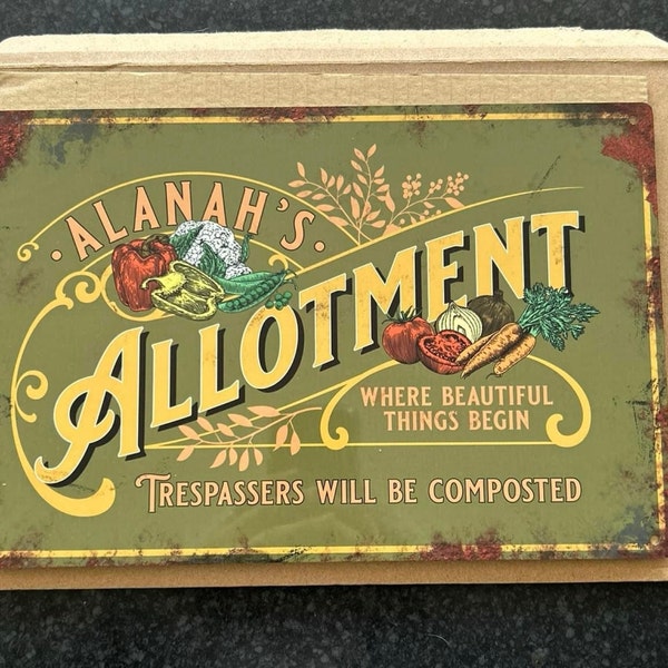 Personalised Allotment Sign Metal Garden Vegetable Patch Wall Door ...