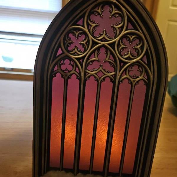 Gothic Cathedral Window Book Nook With Lights - 1 Large - Etsy