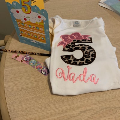 Girl Cheetah Birthday Number Shirt Pink Bow Cheetah Print - Etsy