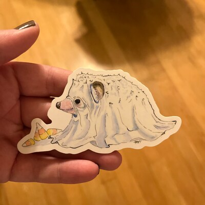 Spooky Ghost Hedgehog Sticker - Etsy