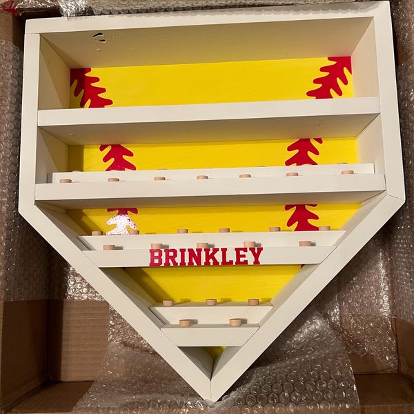 Awards Baseball Ribbon Trophy Display Room Decor Holds up to 6 Balls ...
