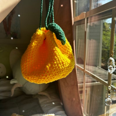 Crochet Orange Bag PATTERN, Drawstring Bag PATTERN, Crochet Drawstring ...