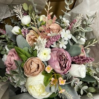 Dusty Rose Bouquet, Boho Bouquet, Mauve Bouquet, Dusty Rose Wedding ...
