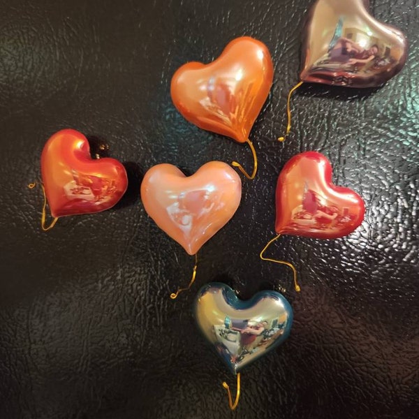 Handmade Ceramic Heart Balloon Magnet or Brooch: Colorful Home Decor - Etsy