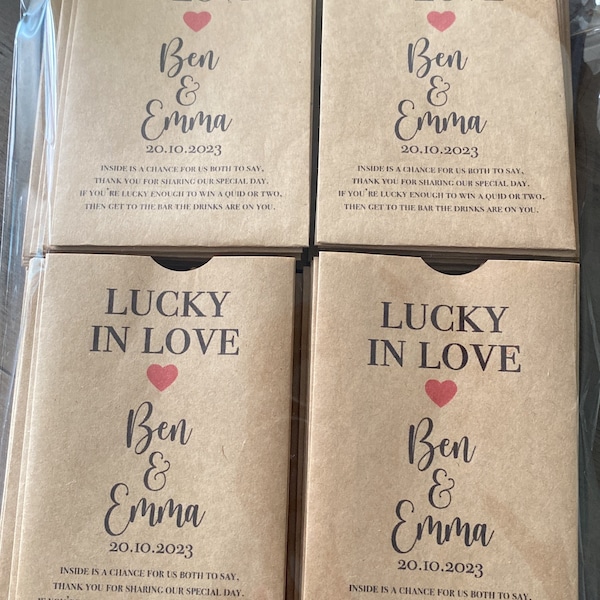 Personalised Scratch Card Wedding Favours | Rustic | Wedding - Etsy UK