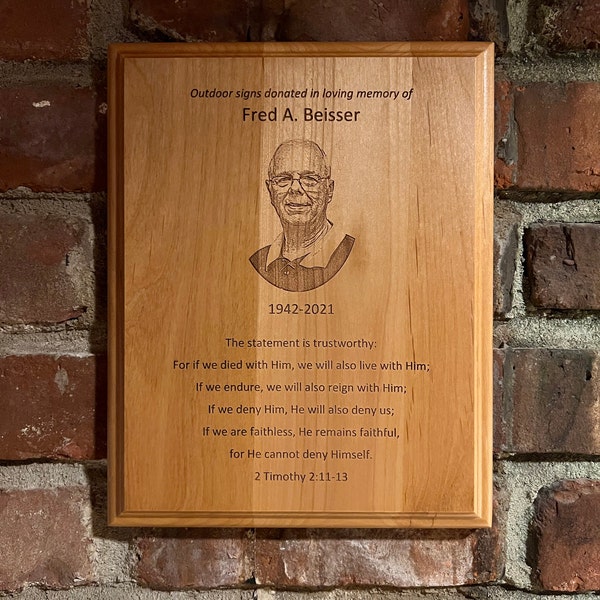 Photo Custom Laser Engraved Wood Plaque Sign - Choose Your Size - Etsy