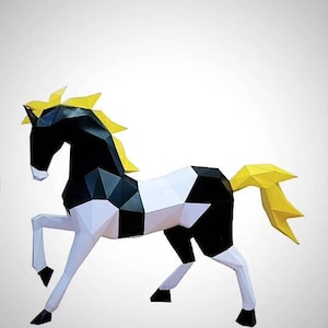 Couple Horse Paper Model Template couple Horse Paper Sculpture couple ...