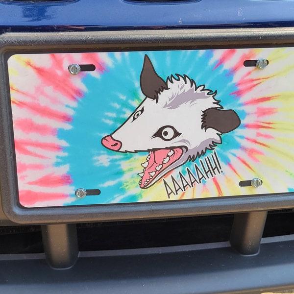 Funny Possum License Plate • Screaming Possum License Plate • Possum ...