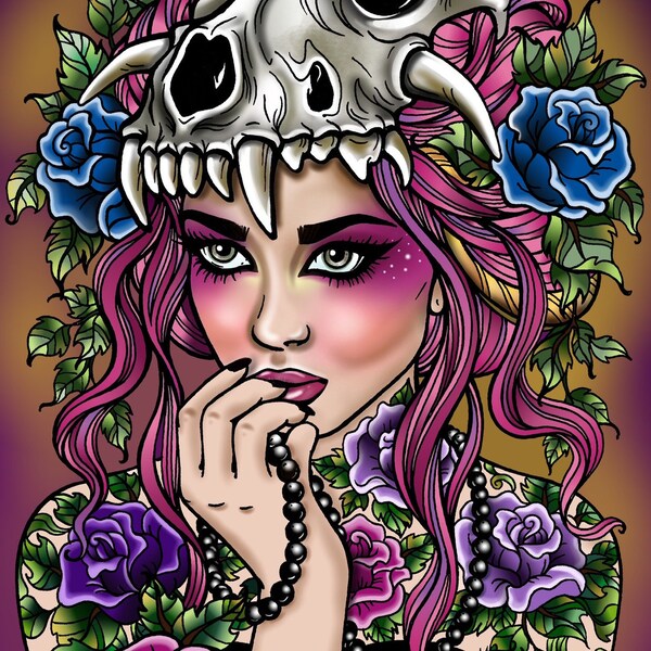 Pearl in Roses | Mariola Budek - Coloring Page | Printable Adult ...