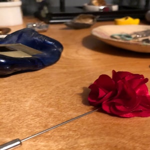 Red Lapel Pin, Carnation Pin Flower, Red Boutonniere, Wedding Lapel Pin ...